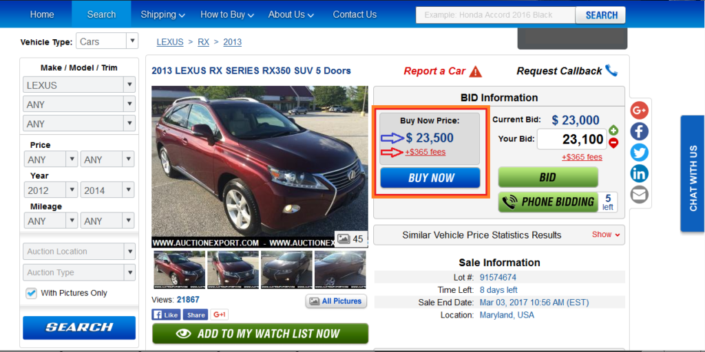 HOW TO USE AUCTION EXPORT CAR PROFILE