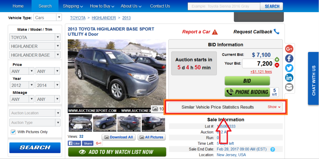 HOW TO USE AUCTION EXPORT CAR PROFILE