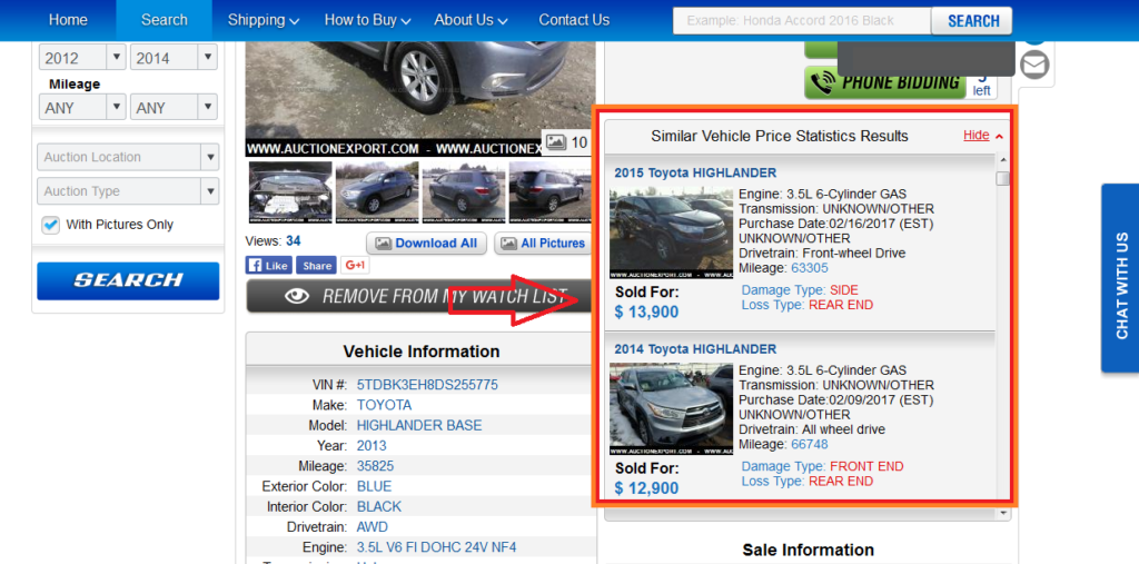 HOW TO USE AUCTION EXPORT CAR PROFILE