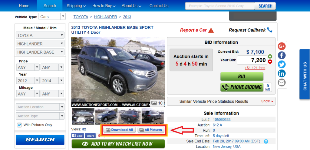 HOW TO USE AUCTION EXPORT CAR PROFILE