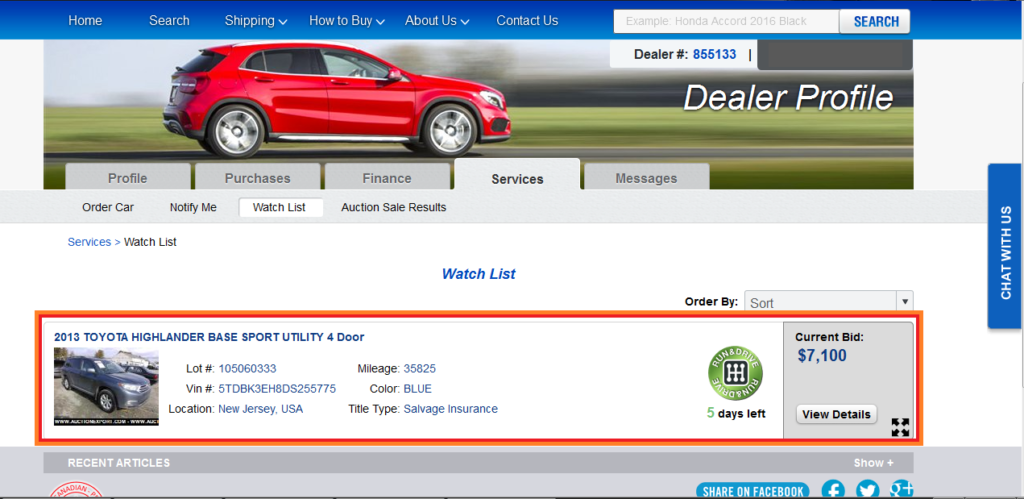 HOW TO USE AUCTION EXPORT CAR PROFILE